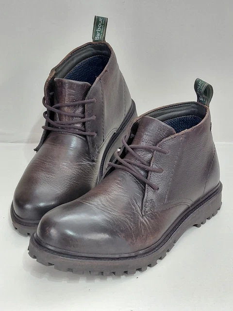 BARBOUR CAIRNGORM MEN'S Brown Leather Chukka Boots Commando Sole Size ...