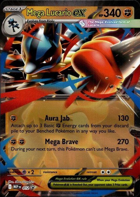 MEGA LUCARIO EX - JUMBO CARD Black Star Promo MEP en 012 - MINT ...