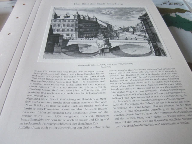 NÜRNBERG ARCHIV 1 Stadtbild 1049 Museumsbrücke 1700 J.A. Graf/U. Krauss ...
