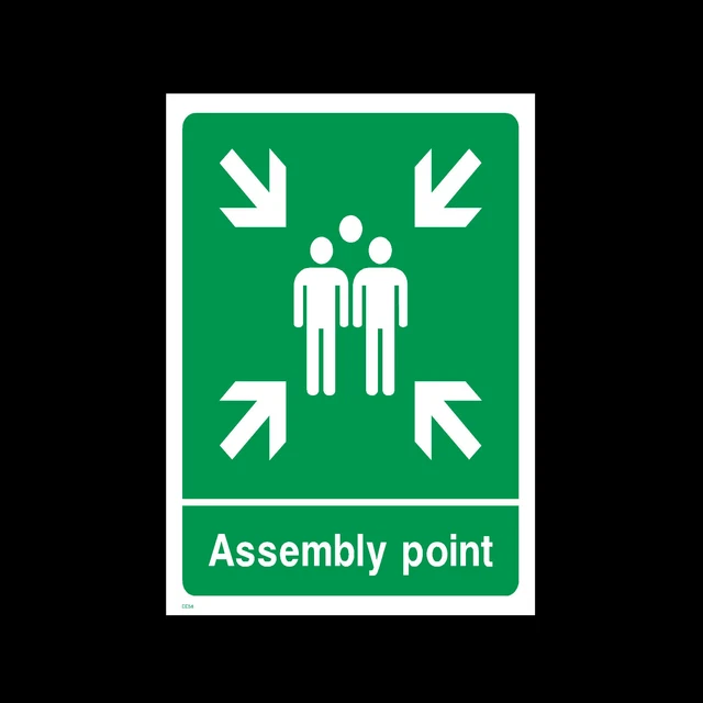 FIRE ASSEMBLY POINT - Rigid Plastic Sign, Sticker or Metal A5 A4 A3 ...