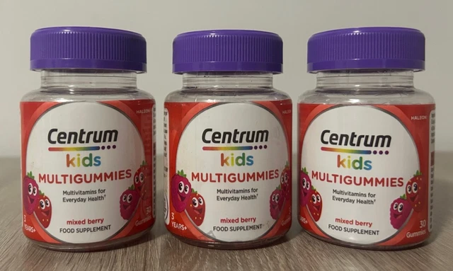 3 X CENTRUM Kids Multivitamins Multigummies Mixed Berry For 3 Year ...