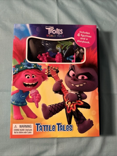 DREAMWORKS TROLLS WORLD Tour Tattle Tales Storybook & 4 Figurine Play ...