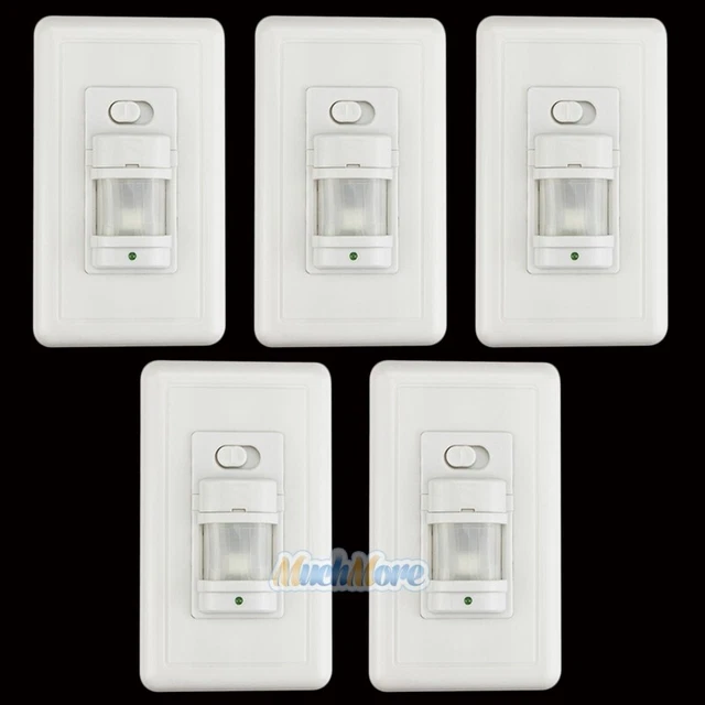 5 PACK AUTOMATIC PIR Occupancy Motion Sensor Light Switch Auto On/Off ...