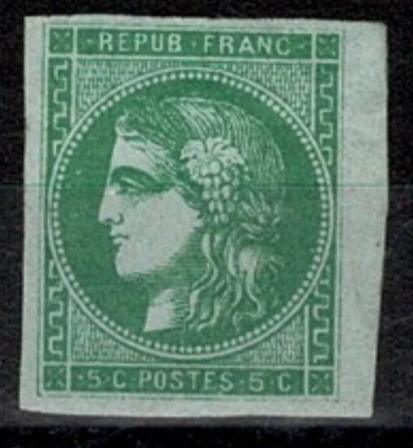 FRANCE STAMP TIMBRE YVERT N° 42B " CERES BORDEAUX 5c VERT-JAUNE " NEUF ...