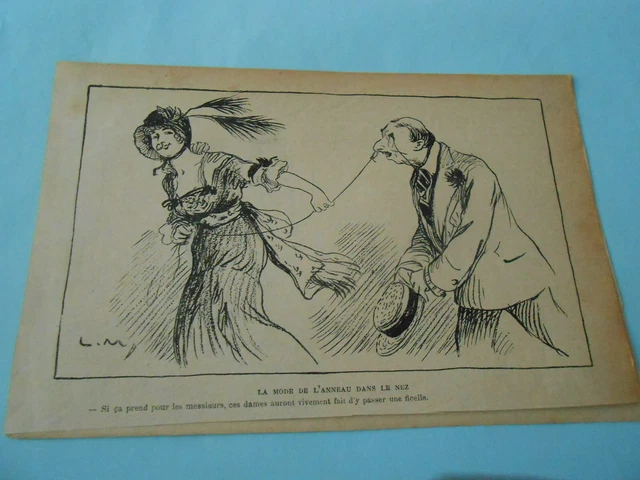 LA MODE DE l'anneau dans le Nez Print Humour 1913 EUR 3,50 - PicClick FR