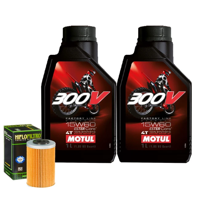 SET ENTRETIEN HUILE Motul 300V 15W60 + Filtre Pour Husqvarna Smr449 2011>2012 EUR 95,15 ...
