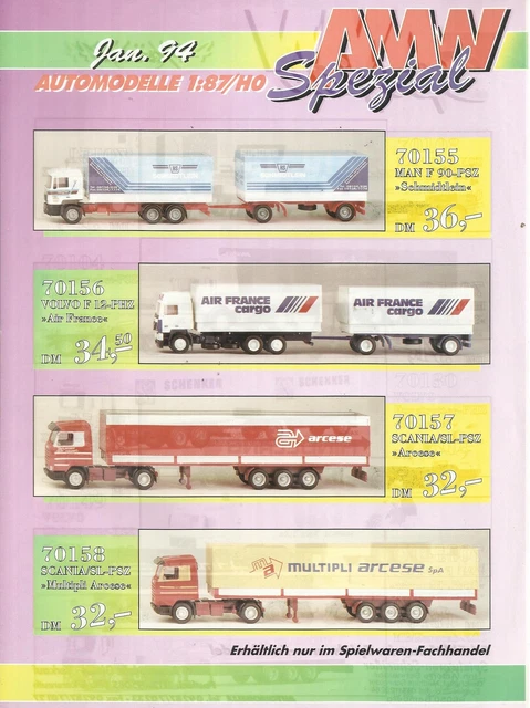 INFOBLATT KATALOG AMW AWM Spezial Januar/März 1994 Modellautos in 1:87 ...