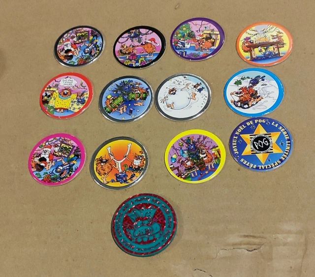 SÉRIE COMPLÈTE 12 Pogs 1 Kini Slammer 100% Noël Avimage EUR 12,00 ...