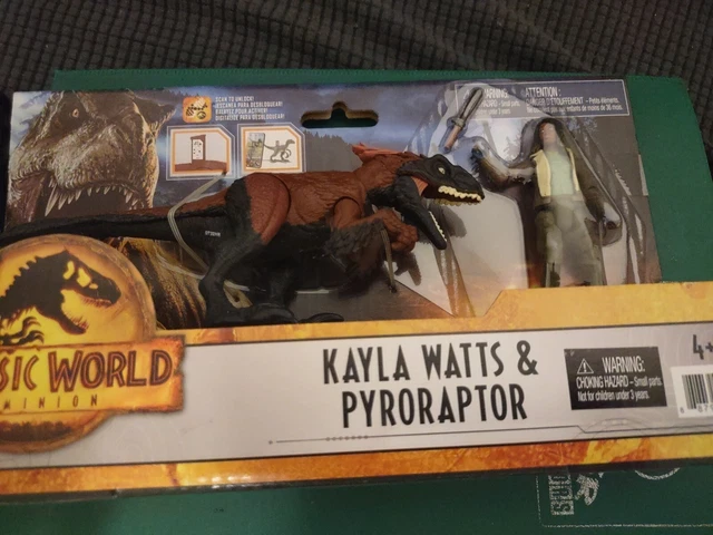 MATTEL JURASSIC WORLD Dominion Kayla Watts and Pyroraptor Action Figure ...