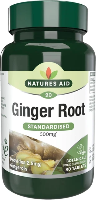 NATURES AID GINGER Root 500mg - Supports Digestion, Sickness, Nausea ...