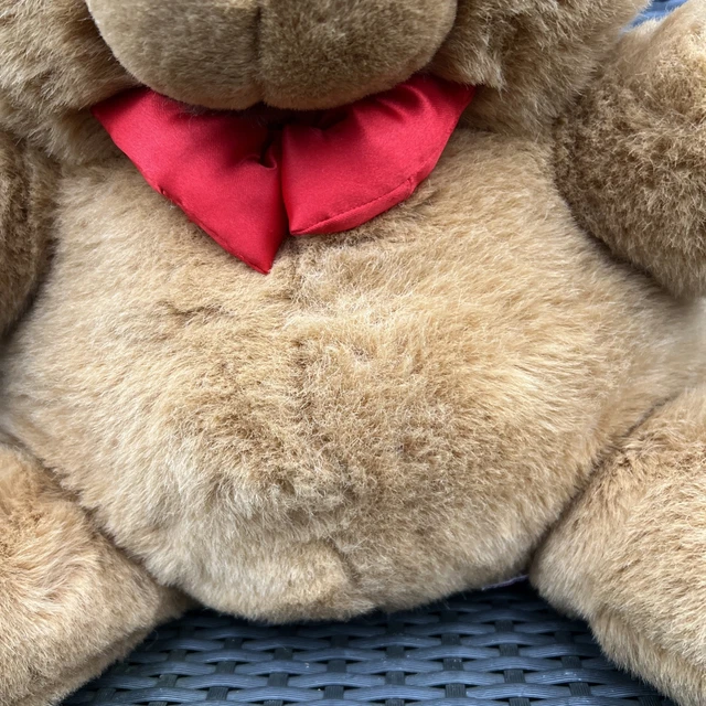 PEEKO BROWN SOFT Toy Plush Teddy Bear Teddybear with Red Bow Height ...