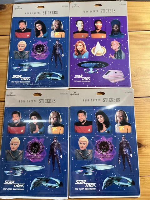 VINTAGE 1992 HALLMARK Star Trek Next Generation Stickers 4 Sheets New ...