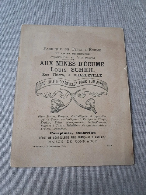 RARE ANCIENNE CHROMO Aux Mines D Écume Charleville Pipe Objet Pour ...