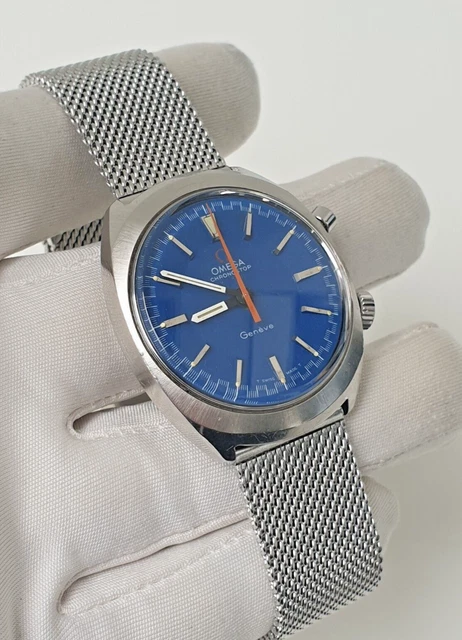 OMEGA GENEVE CHRONOSTOP Cal.855 34mm Manuel Chronographe Watch Ref.145. ...