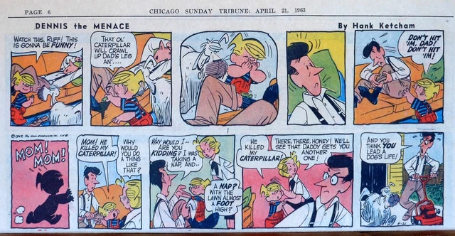 DENNIS THE MENACE by Hank Ketcham - full color Sunday comic page April ...