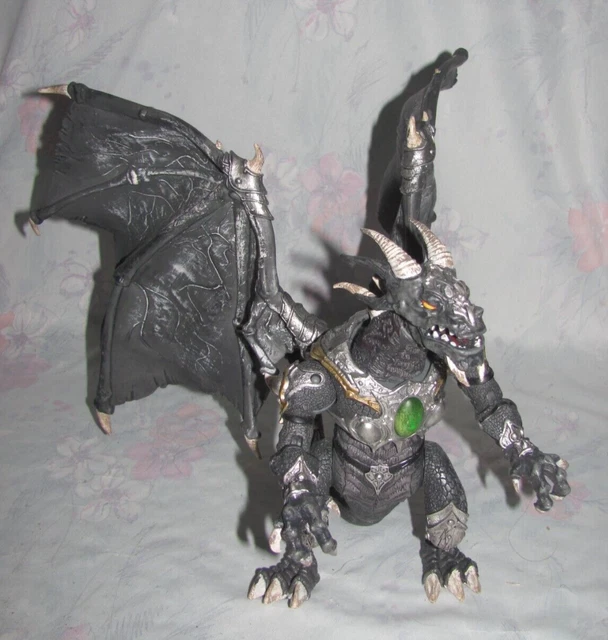 VINTAGE MEGA BLOKS 9625 Thoran Platinum Armor Dragon Figure with Head ...