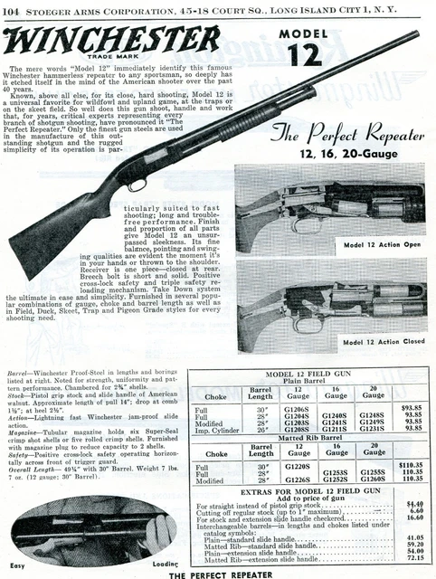 1954 PRINT AD of Winchester Model 12 Field Gun Shotgun $9.99 - PicClick