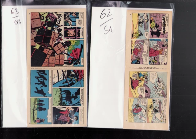 MICKY MAUS-COMICSTREIFEN (EHAPA, 1959-1966) 6x2 Streifen 1962 #46,47,48 ...