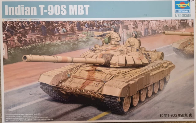TRUMPETER KAMPFPANZER INDIAN T-90S MBT mit Ätzteilen 1:35 EUR 34,00 ...