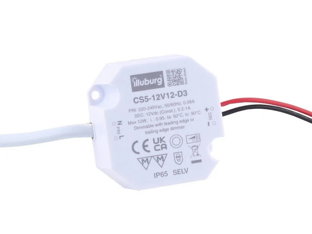 LED TRAFO MINI CV IP65 dimmbar 12V 12W Phasenanschnitt Phasenabschnitt ...