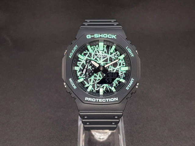 CASIO G-SHOCK BLACK Tiffany Blue CasiOak Offshore Rainbow Custom Mod ...