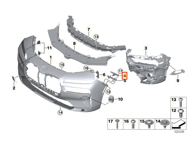 NEW GENUINE BMW 7 Series G70 Front Bumper Upper Bracket Right O/S ...