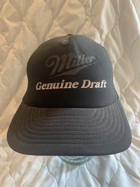 VTG 80S MILLER Genuine Draft MGD SnapBack Hat Cap Mesh Foam Black ...