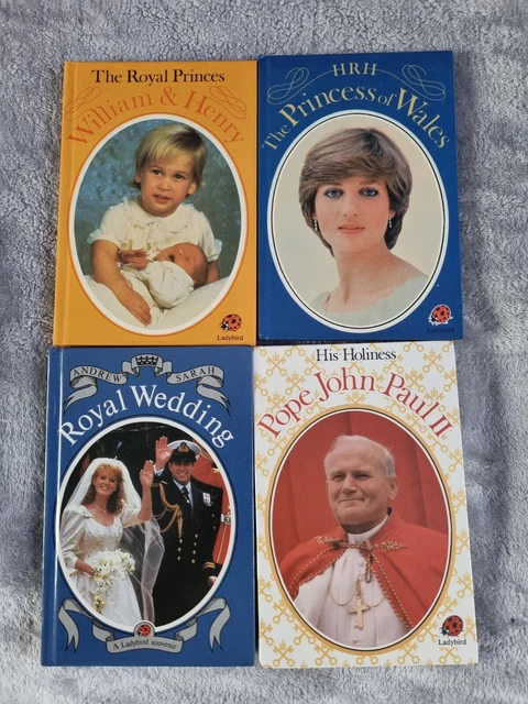 VINTAGE LADYBIRD BOOKS x4 bundle c1980s princess Diana, William & Henry ...