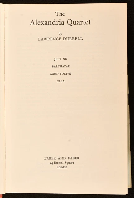 1962 THE ALEXANDRIA Quartet by Lawrence Durrell First Thus £104.50 ...