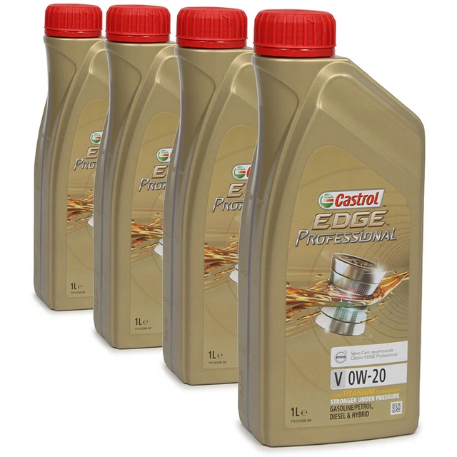 4 LITRI OLIO motore Castrol Edge olio titanio 0w20 v acea c5 per Volvo ...