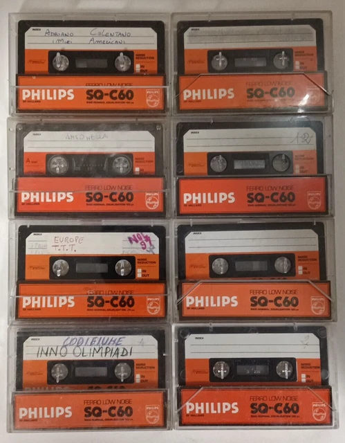 LOTTO PHILIPS 8X SQ-C60 1981 musicassette vergini cassette tape vintage ...