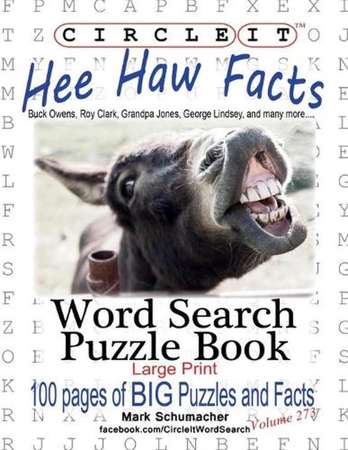 CIRCLE IT, HEE Haw Facts, Word Search, Puzzle Book by Mark Schumacher ...