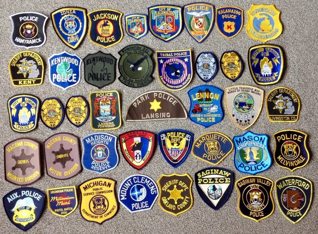 OBSOLETE VINTAGE AMERICAN US USA Michigan Police patches x 40 lot 02 £ ... OBSOLETE VINTAGE AMERICAN US USA Michigan Police patches x 40 lot 02 £ ...