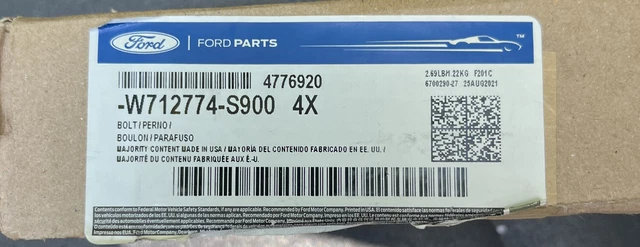 GENUINE OEM FORD W712774-S900 Rear Suspension Lower Control Arm Bolt ...