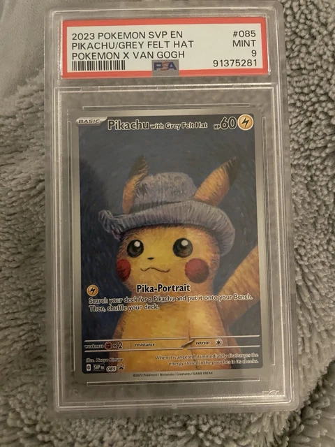 POKÉMON VAN GOGH Museum Limited Edition Pikachu with Grey Felt Hat Promo Karte EUR 140,00 ...