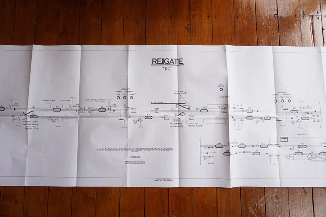 1958 REIGATE SIGNALLING Signal Box Sidings Railway Plan Diagram ...