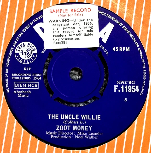 ZOOT MONEY*THE UNCLE Willie*1964*Decca*Mod R&B*Alexis Korner*Uk*Promo ...