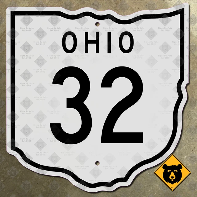 OHIO STATE ROUTE 32 highway marker road sign Cincinnati Athens 15x16 £ ...