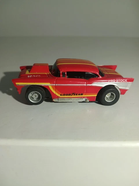 VINTAGE TYCO '57 Chevy Red/Yellow/Orange HO Slot Car Belair Pro Stock ...