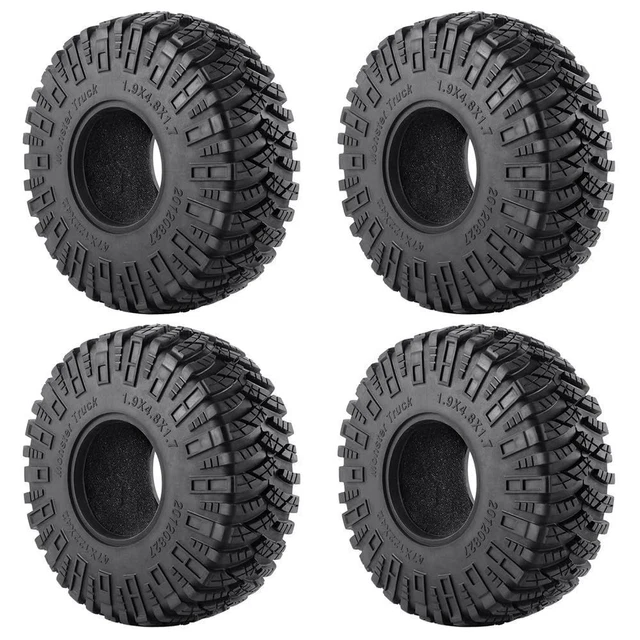 FOR RC ROCK Crawler SCX10-AXI03007 1/10 Wheel Tires 1.9 Rubber Rock ...