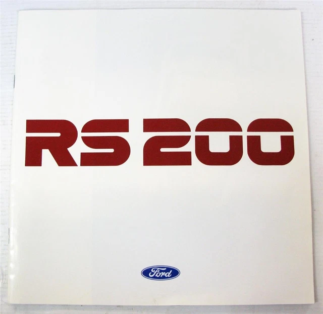 FORD RS 2000 Car Sales Brochure LF Mar 1987 #FOE 07 £99.99 - PicClick UK