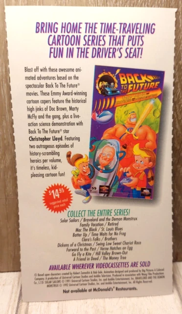 VTG 1990S BACK to the Future VHS Mail-In Rebate Print Ad 3x6.5 Movie ...