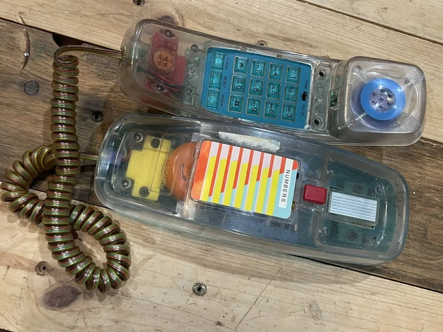 VINTAGE UNISONIC CLEAR Plastic See Through Landline Telephone Model No ...