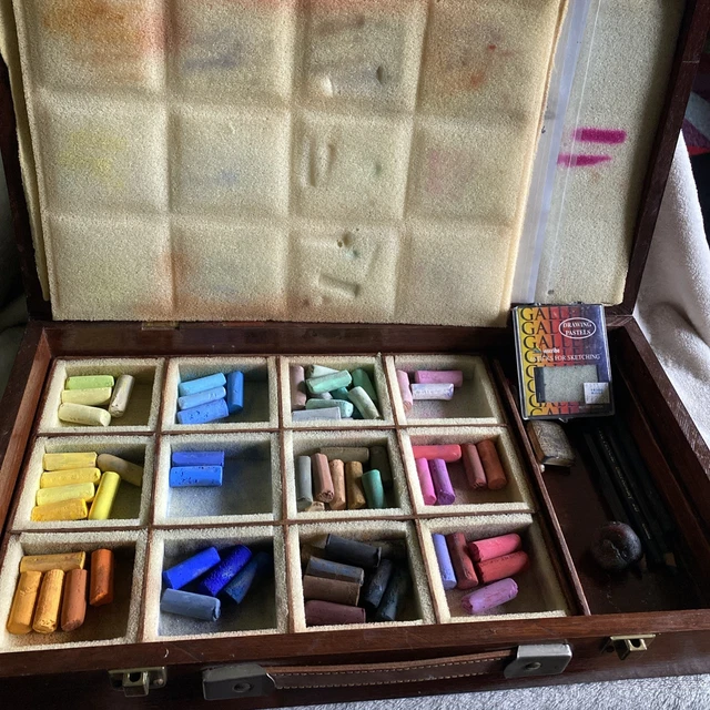 WOODEN BOX ROWNEY Soft Pastels Vintage 2 Layers £125.50 - PicClick UK