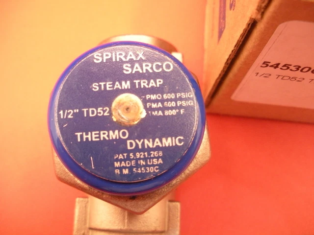 SPIRAX SARCO 54530C Steam Trap 1/2" TD52 Thermo Dynamic Cool Blue 600psig New £188.72 - PicClick UK