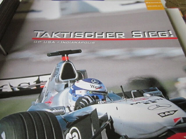 FORMEL 1 ARCHIV Die Rennen 2001 GP USA Indianapolis 1. Mika Häkkinen ...