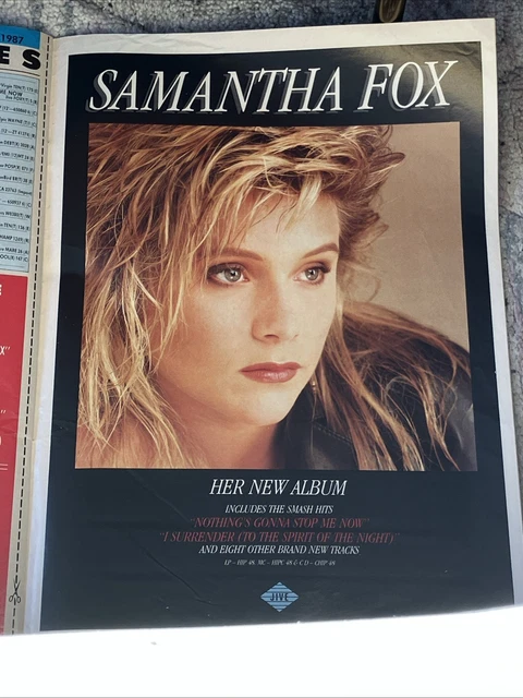 MUSIC WEEK 1987, Madonna. Samantha Sam Fox. A-Ha the living daylights ...