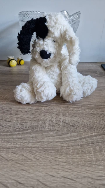 JELLYCAT FUDDLEWUDDLE PATCH Puppy Dog Soft Toy Plush black and white ...