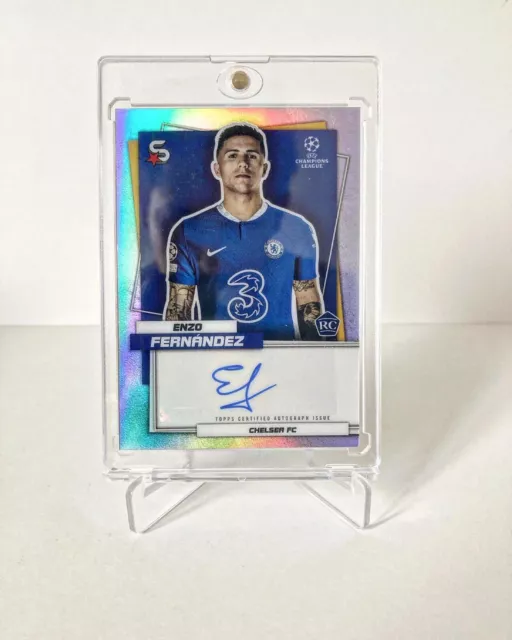 TOPPS UEFA SUPERSTARS Enzo Fernandez Chelsea Rookie Autograph Rookie ...