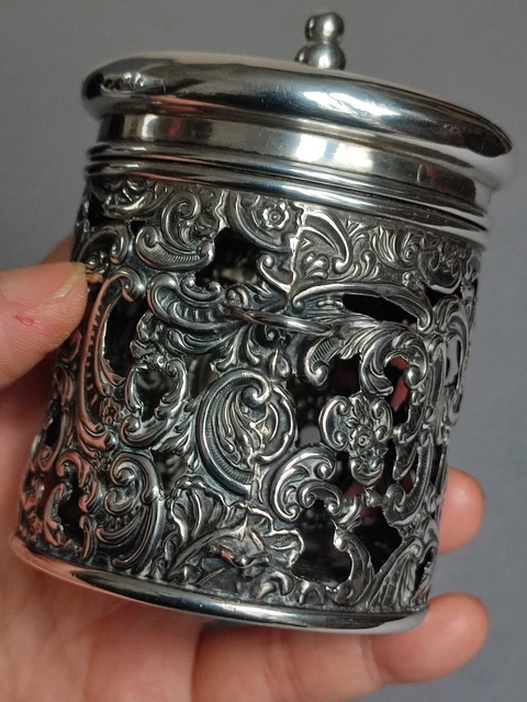MONTURE DE MOUTARDIER avec couvercle en argent repoussé, Birmingham ...